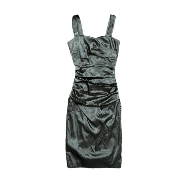 le chateau | Dresses | Le Chateau Olive Green Satin Midi Dress | Poshmark